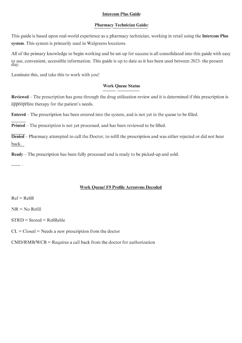 Pharmacy Technician Guide - Etsy