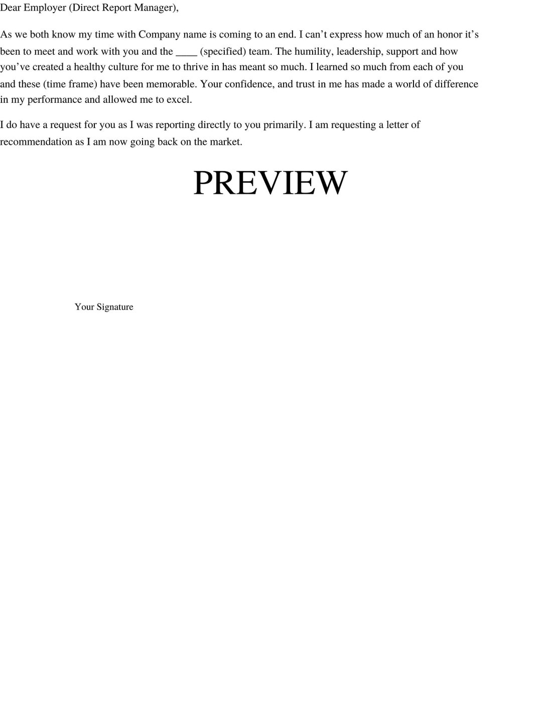 Editable | Letter of Recommendation Template - Etsy