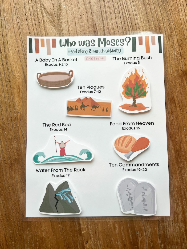 Moses and the 10 Commandments, Worksheets, Homeschooling, Sunday School ...