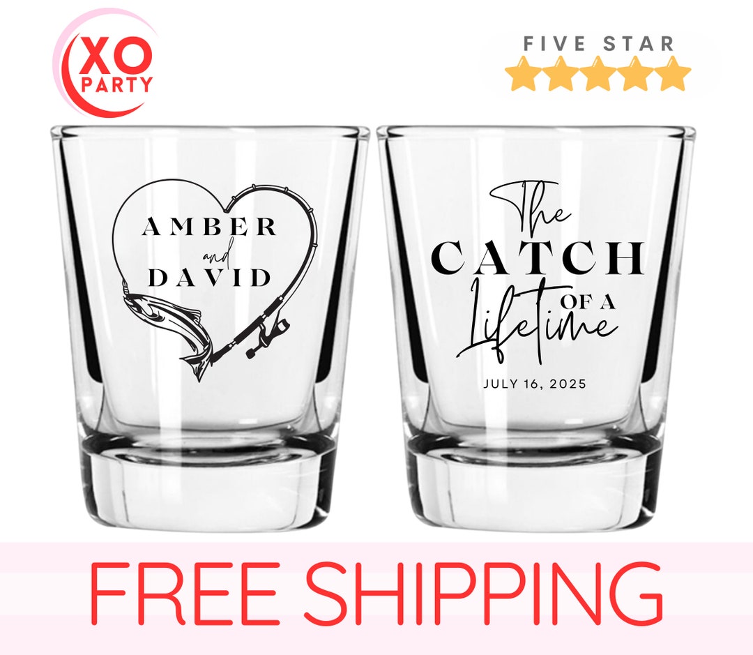 Personalized Fishing Wedding Shot Glasses: Fisherman Favor Gifts - Etsy