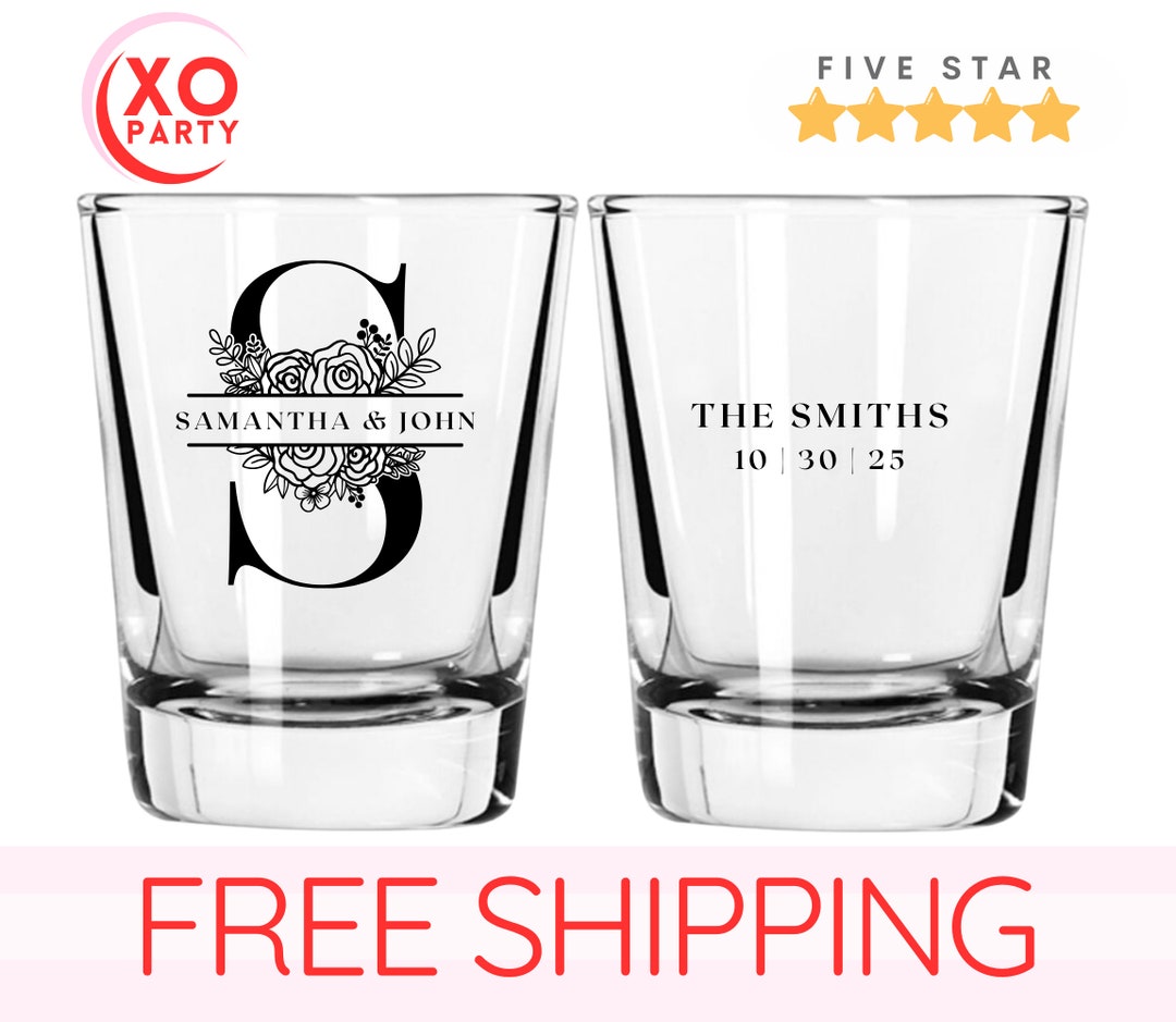 Personalized Wedding Shot Glasses: Custom Favors in Bulk - Etsy