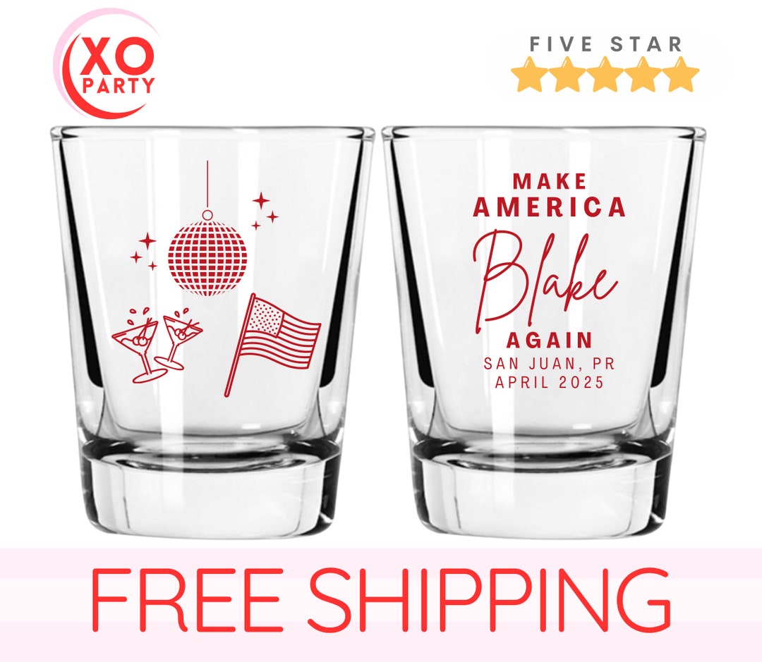 Personalized Disco USA Shot Glass: Bach Party Favors - Etsy