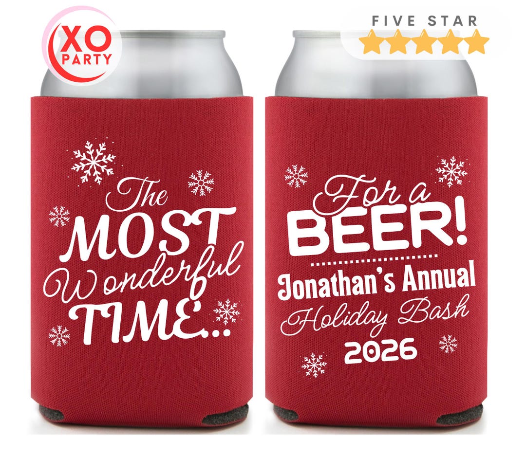 Custom Can Coolers, Annual Holiday Party, Company Holiday Party ...
