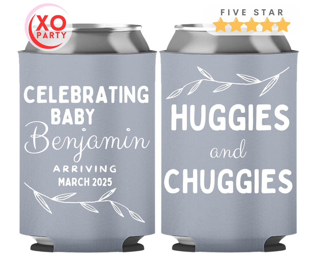 Huggies & Chuggies Baby Shower Can Coolers | Funny Custom Baby Shower ...