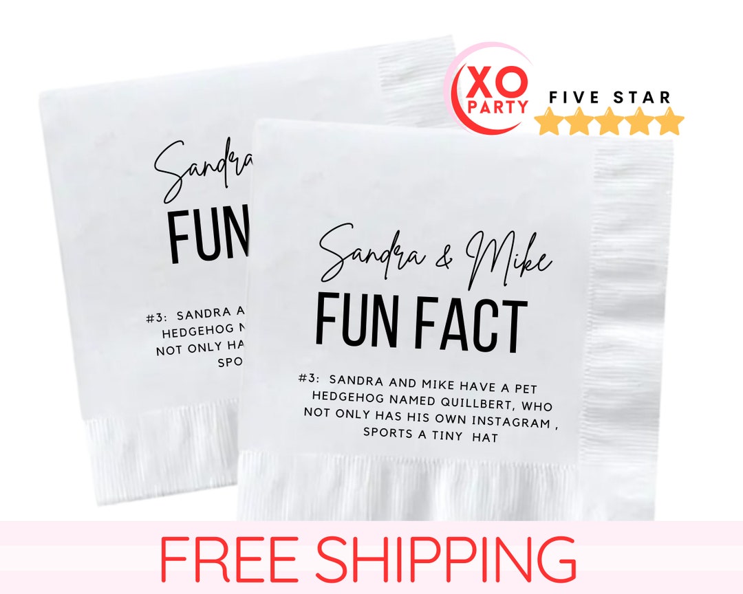 Fun Fact Napkins, Custom Cocktail Napkins, Personalized Fact Napkins ...