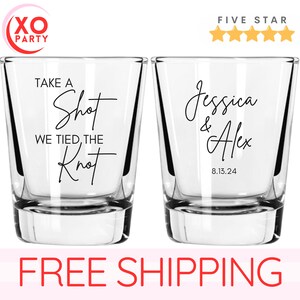 Personalized Wedding Shot Glass Favors in Bulk for Wedding Guest Shot ...