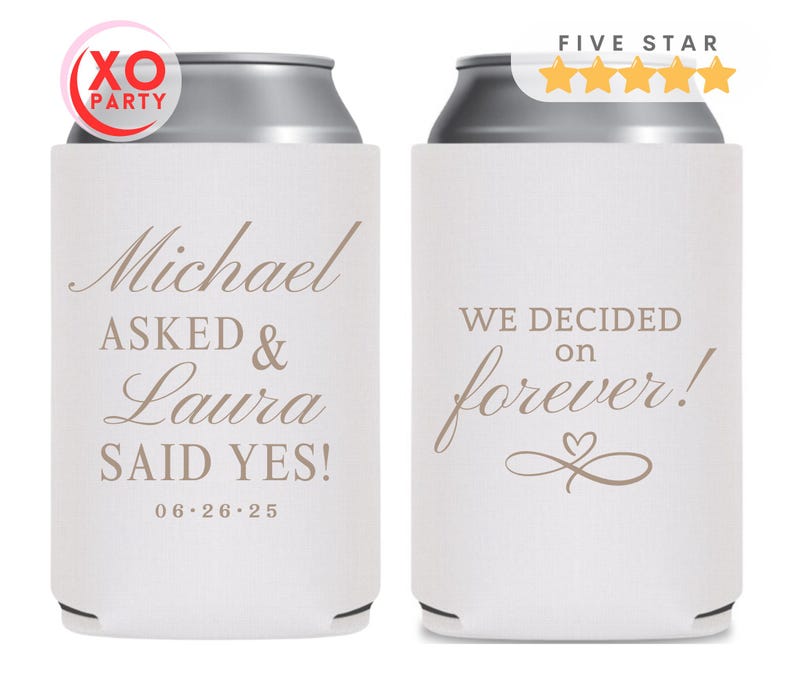 Personalized Engagement Party Can Coolers | We Decided on Forever ...