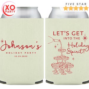 Custom Holiday Can Coolers: Personalized Winter Wedding Favors - Etsy