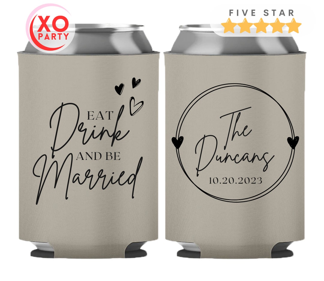 Personalized Wedding Can Cooler for Rustic Wedding Custom Favor for ...