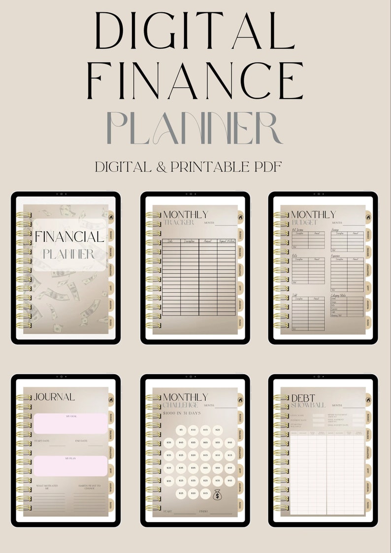 Digital Finance Planner, Budget Planner, Finance Tracker, Digital ...