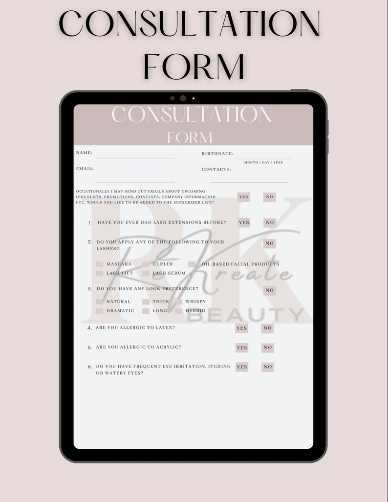 Digital Consultation Form - Etsy