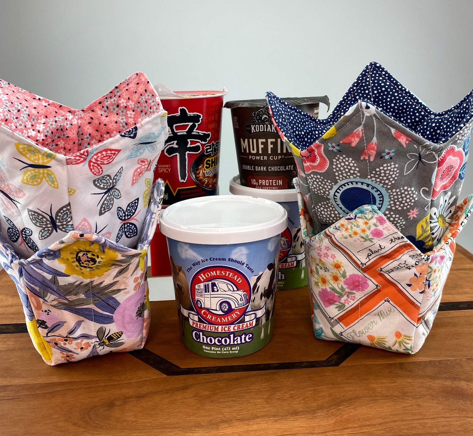 Reversible Ice Cream Cozy, Pint Cozy, Handmade Pint Ice Cream Cup ...