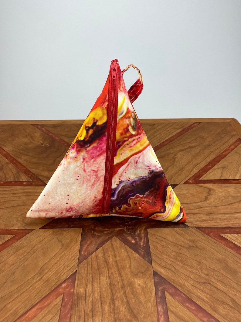 Handmade Cotton Pyramid Pouch, Triangle Pouch, Zipper Pouch, Storage ...