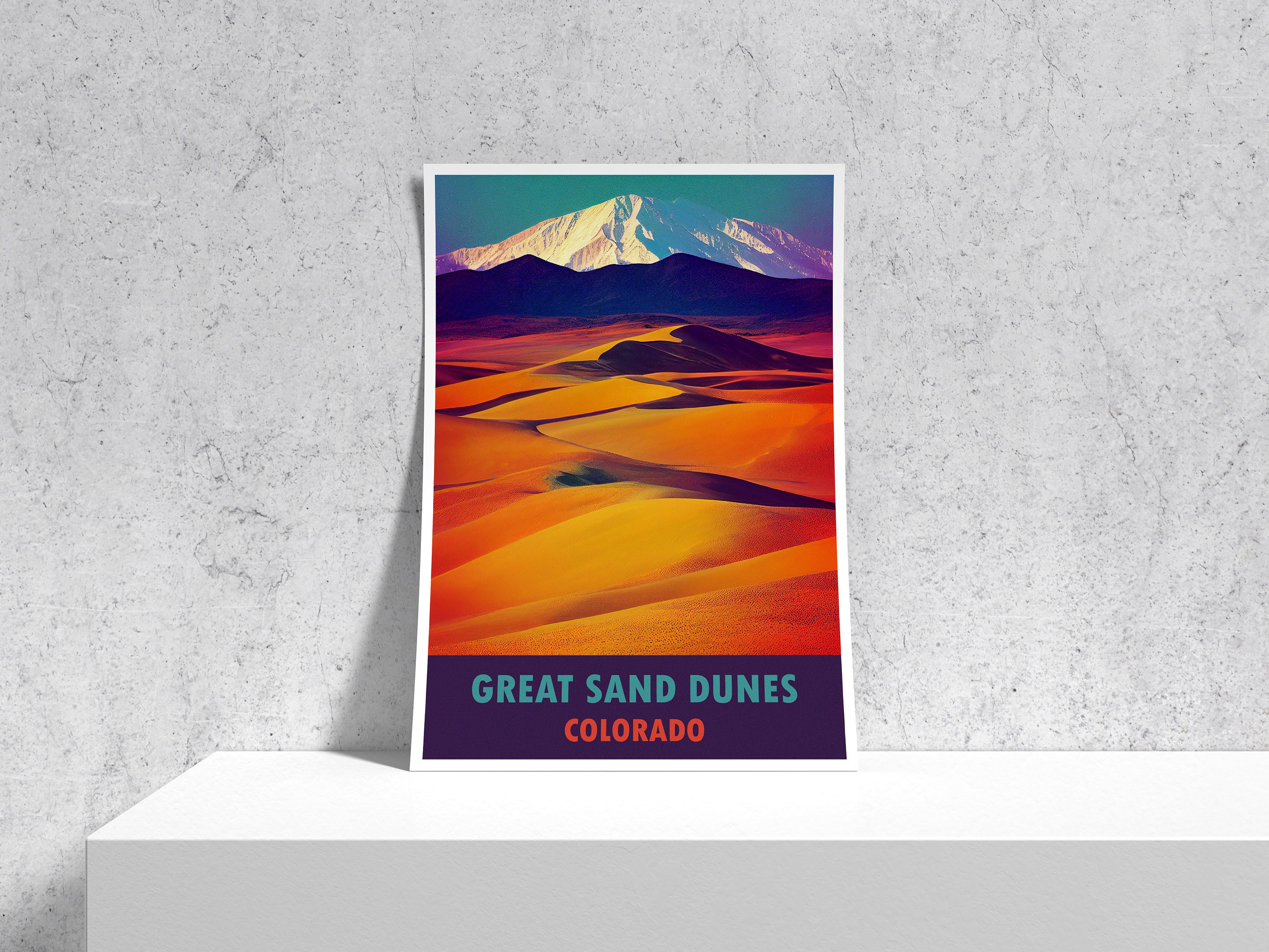 Great Sand Dunes National Park Art Print | Colorado Travel Poster - Etsy