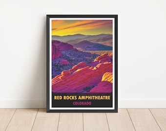 Red Rocks Amphitheatre, Colorado, Landscape Photo Print - Etsy