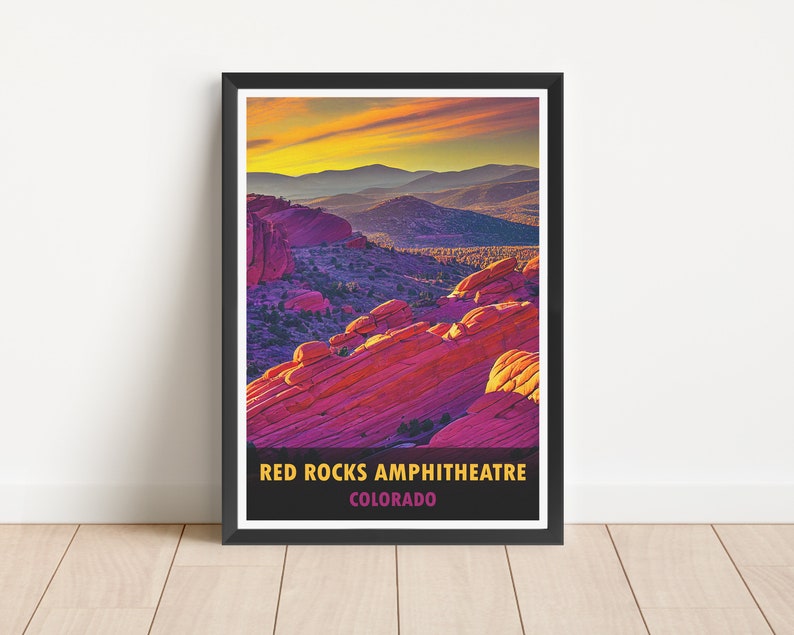 Red Rocks Park and Amphitheatre Colorado Travel Poster - Etsy