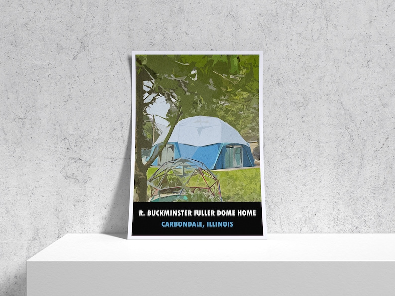Buckminster Fuller Art Print | Geodesic Dome Home Poster | Carbondale ...
