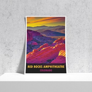 Red Rocks Park and Amphitheatre | Colorado | Travel Poster | High ...