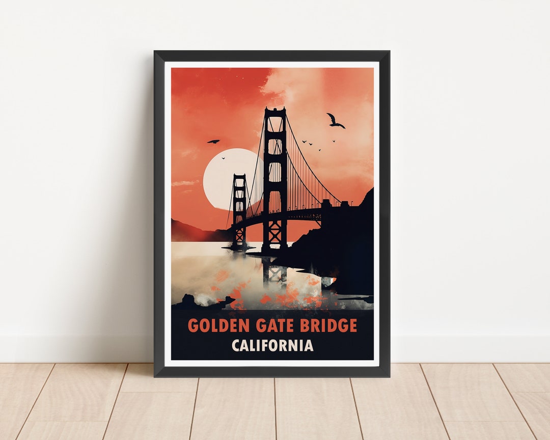 Golden Gate Bridge Art Print: San Francisco Travel Poster - Etsy