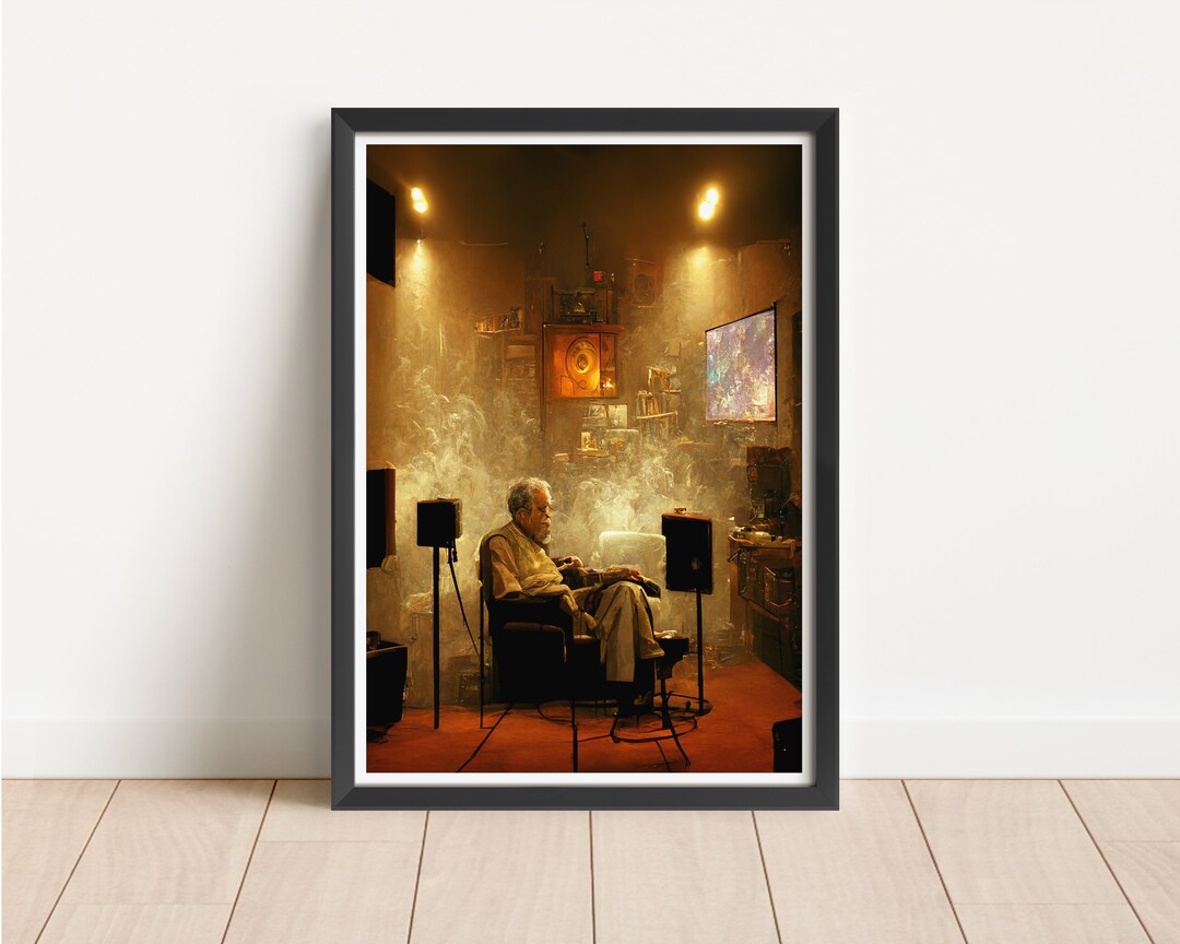 Music Producer Art Print | Vintage Studio Decor, Generative AI Art - Etsy