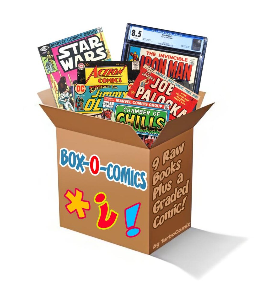 Box Full of Marvel & DC Comics. Includes One Graded (slabbed) Comic ...