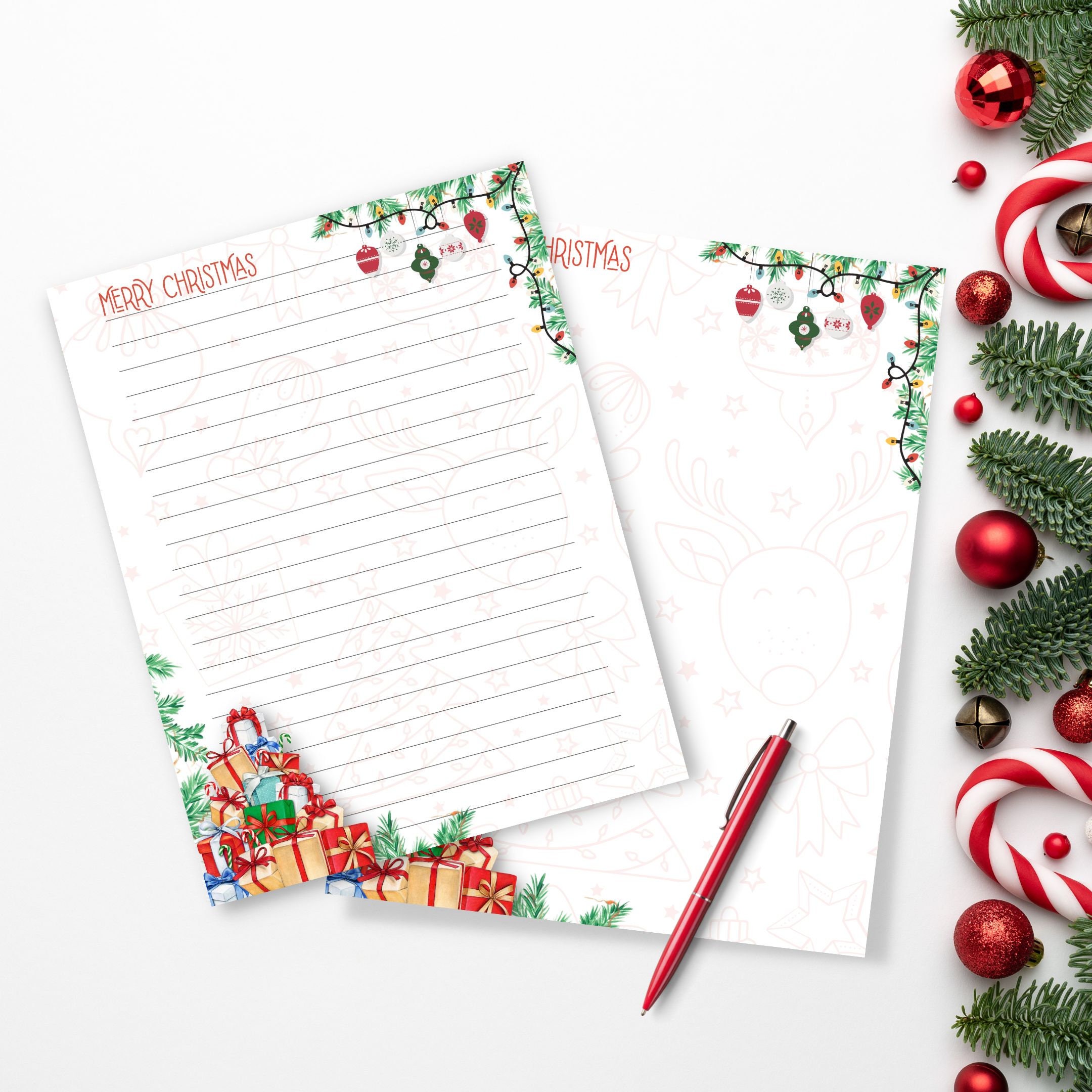 Printable Christmas Stationery Instant Digital Download - Presents ...