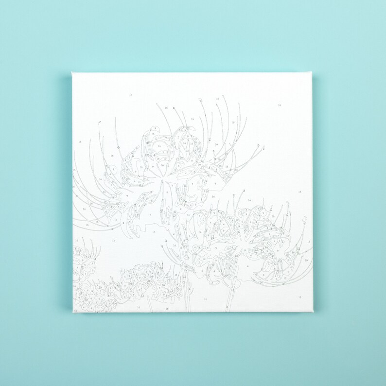 Demon Slayer Blue Spider Lily Paint by Number 20x20cm - Etsy