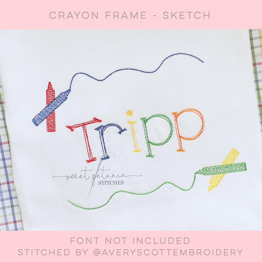 Doodle Crayon Name Frame Sketch Back to School Kindergarten Crayons ...