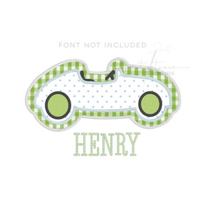 Race Car Double Applique Racing Cars Boys Simple Applique Satin ...