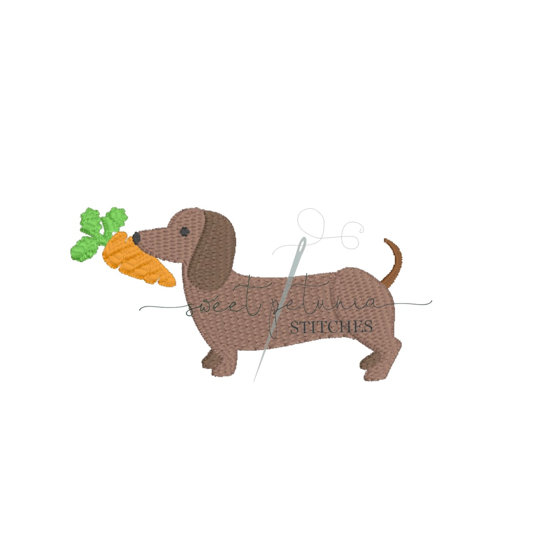 Easter Pup Weiner Dog Dachshund Puppy Carrot Pup Spring Garden Love ...