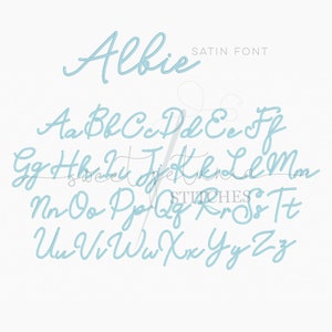 Cursive Satin Embroidery Font Albie Girly Satin Font Cursive ...