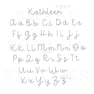 Kathleen Font Girly Bean Stitch Font Cursive Embroidered Font BX Bean ...