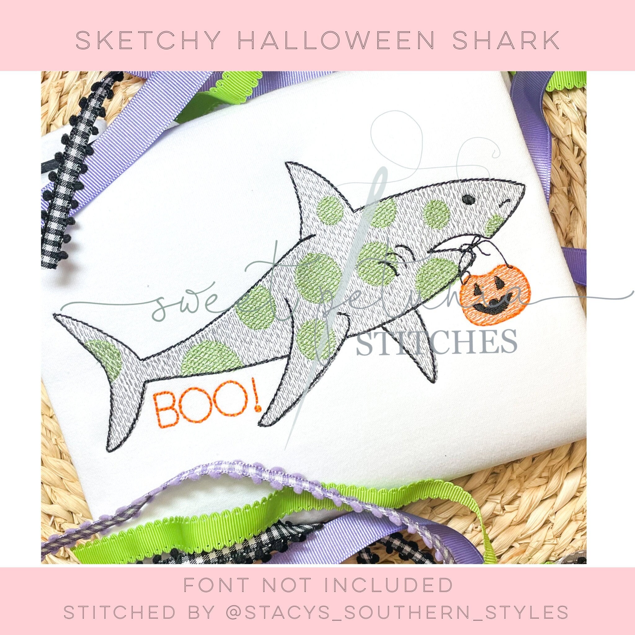 Shark Halloween Spooky Season Polka Dot Shark Underwater - Etsy