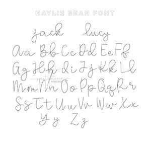 Haylie Font Girly Bean Stitch Font Cursive Embroidered Font BX Bean ...