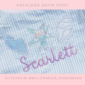 Kathleen Font Girly Satin Font Cursive Embroidered Font BX Satin Stitch ...