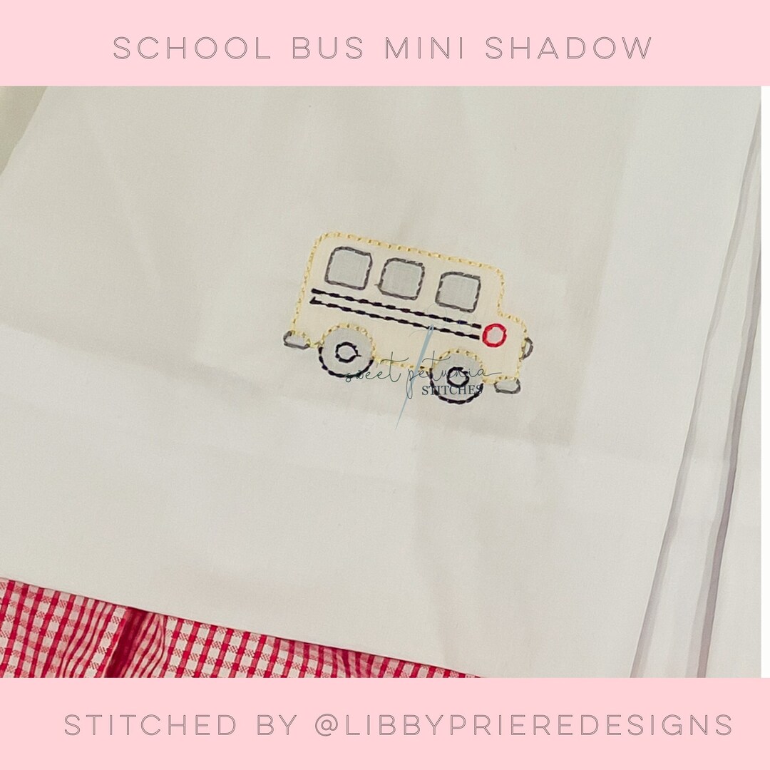 School Bus Shadow Bus Shadow Stitch Kindergarten Mini Polo Design Mini ...