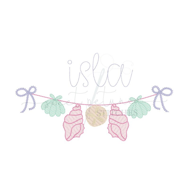 Girly Mermaid Banner Monogram Frame Seashell Conch Clam - Etsy