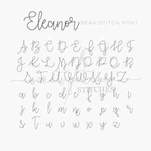 Eleanor Font Girly Bean Stitch Font Cursive Embroidered Font BX Bean ...