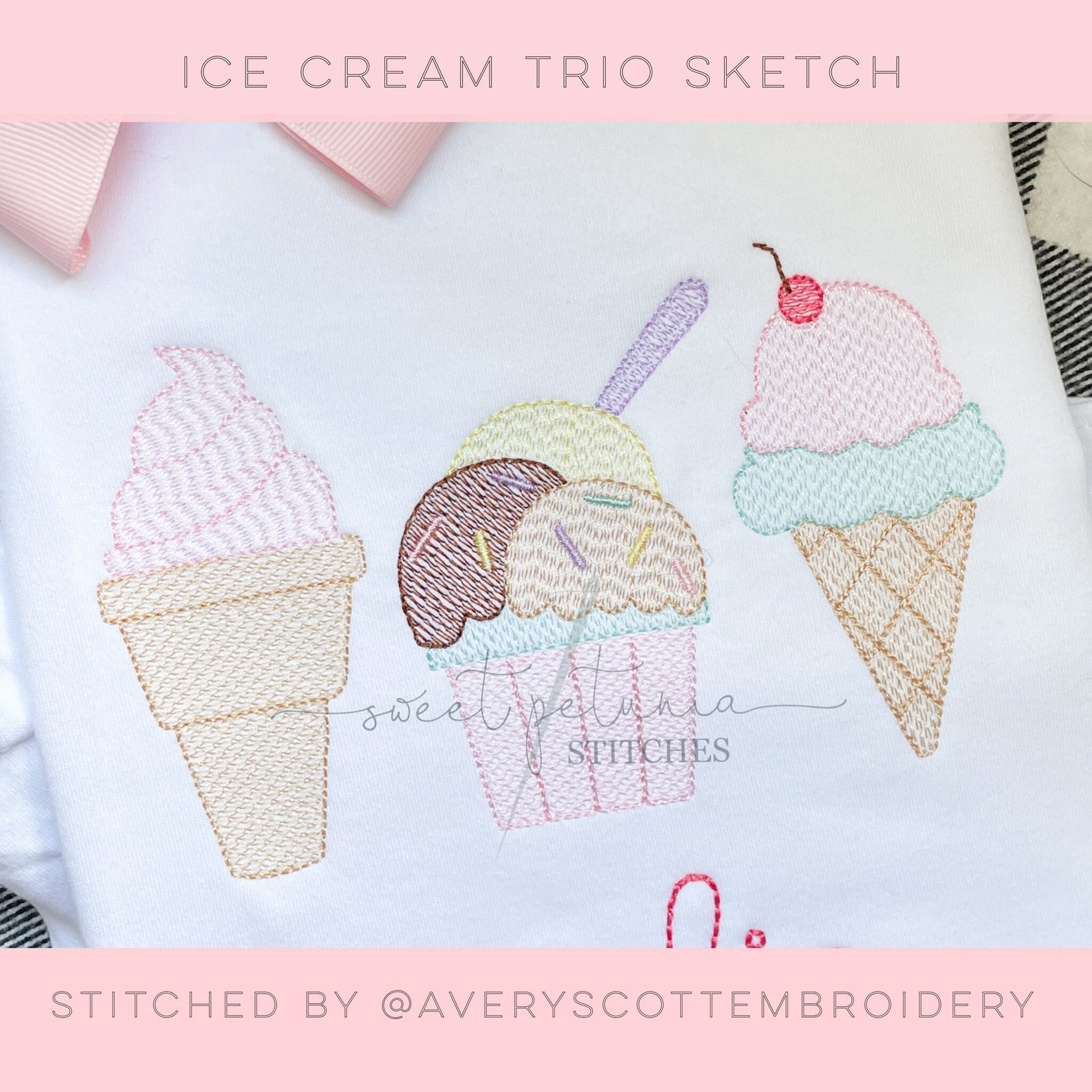 Ice Cream Trio Summer Sweet Treat Ice Cream Cup Vanilla Chocolate ...