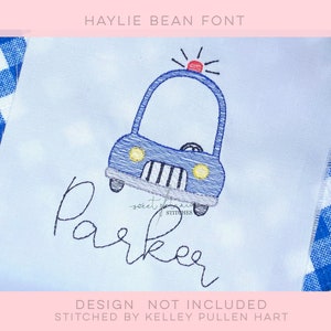 Haylie Font Girly Bean Stitch Font Cursive Embroidered Font BX Bean ...