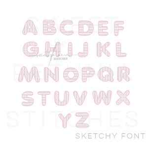 Fridge Font Letters ABC Alphabet Sketch Applique Font Embroidered Font ...