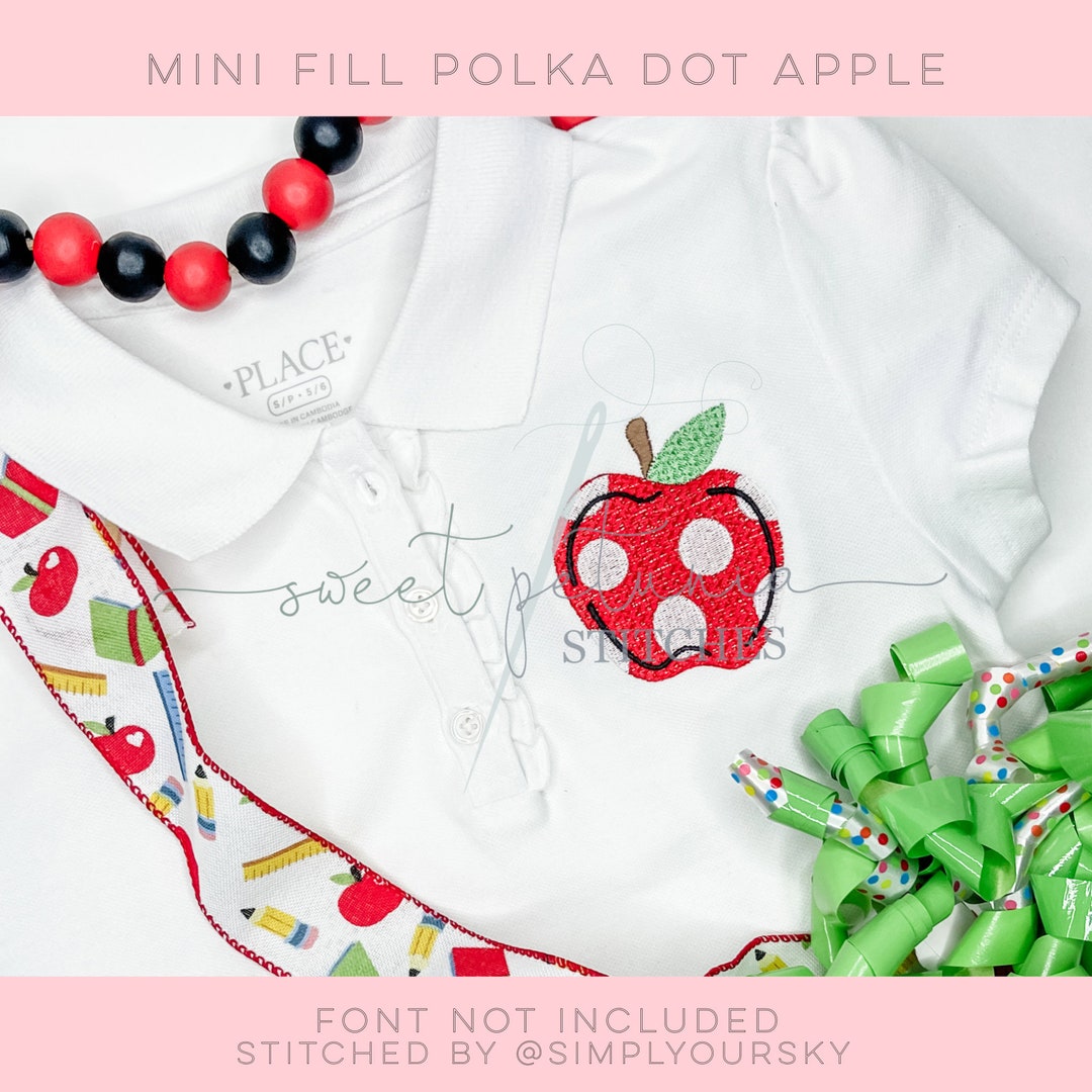 Apple Polka Dot Kindergarten Girls Mini Polo Design Apples Mini Back to ...