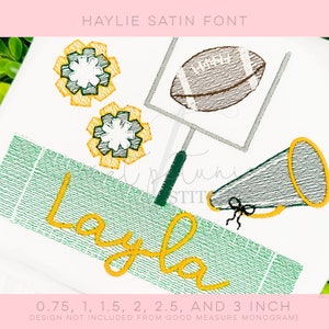 Haylie Font Girly Satin Font Cursive Embroidered Font BX Satin Stitch ...