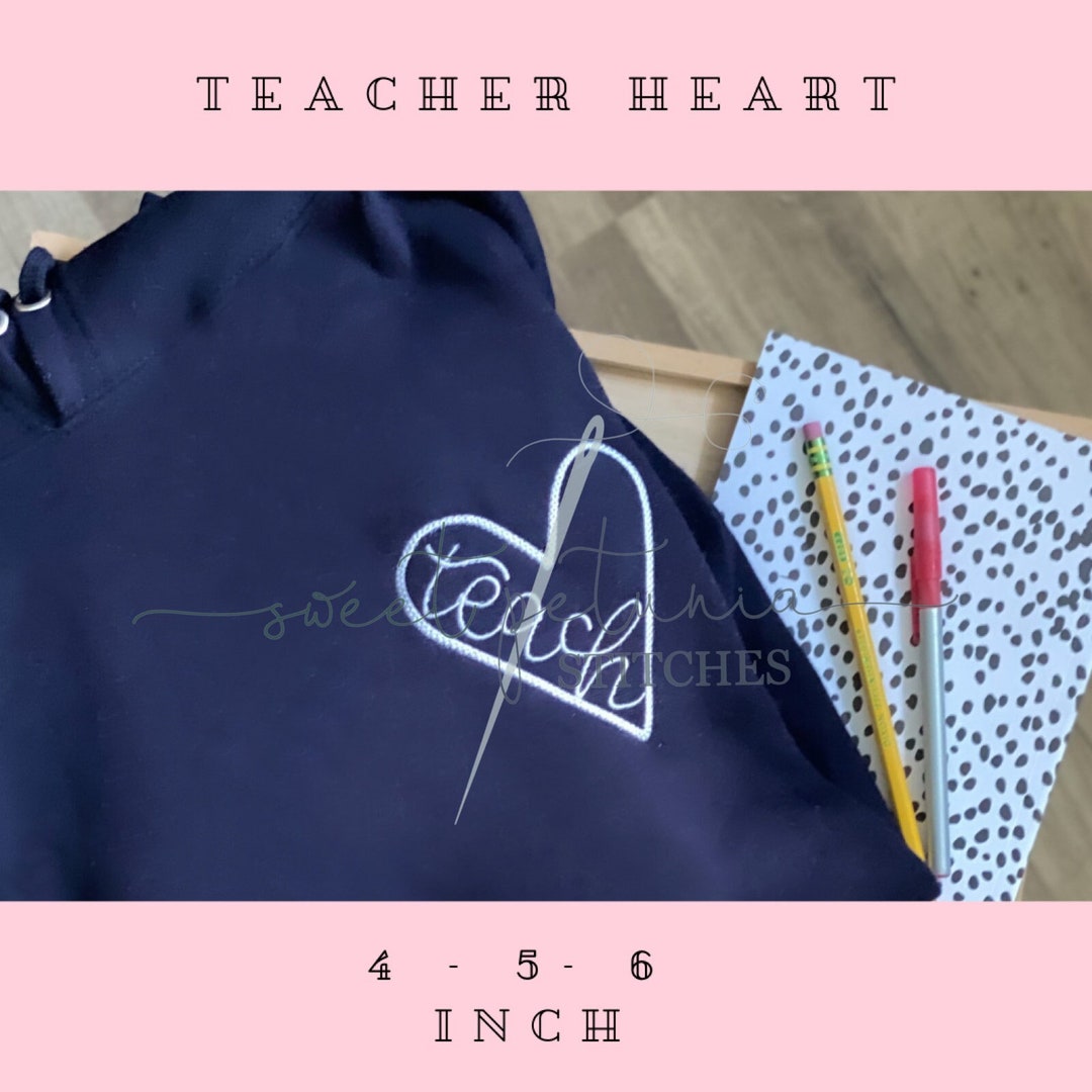 Handlettered Drawn Teacher Teach School Educator Heart Love - Etsy
