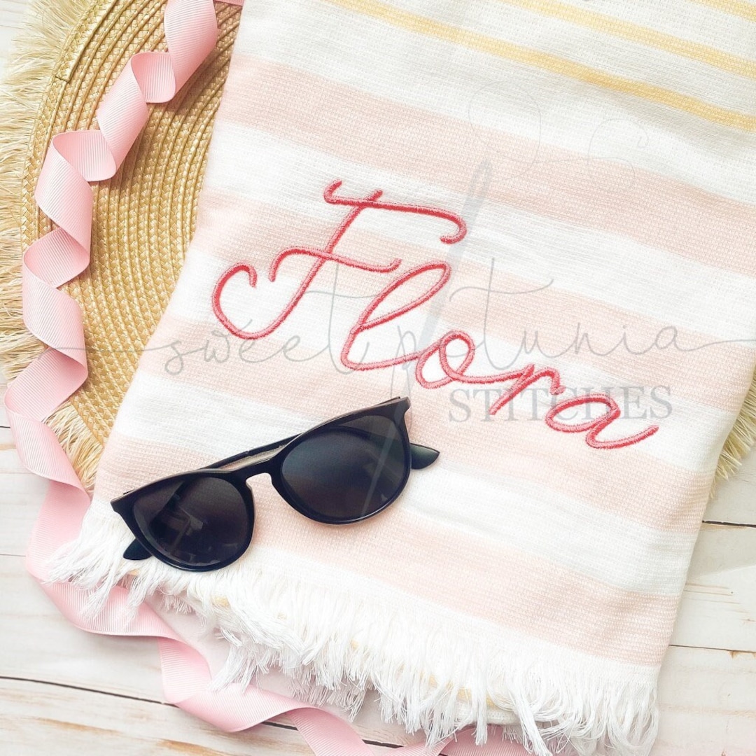 Cursive Satin Embroidery Font Albie Girly Satin Font Cursive ...