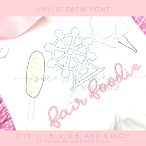 Haylie Font Girly Satin Font Cursive Embroidered Font BX Satin Stitch ...