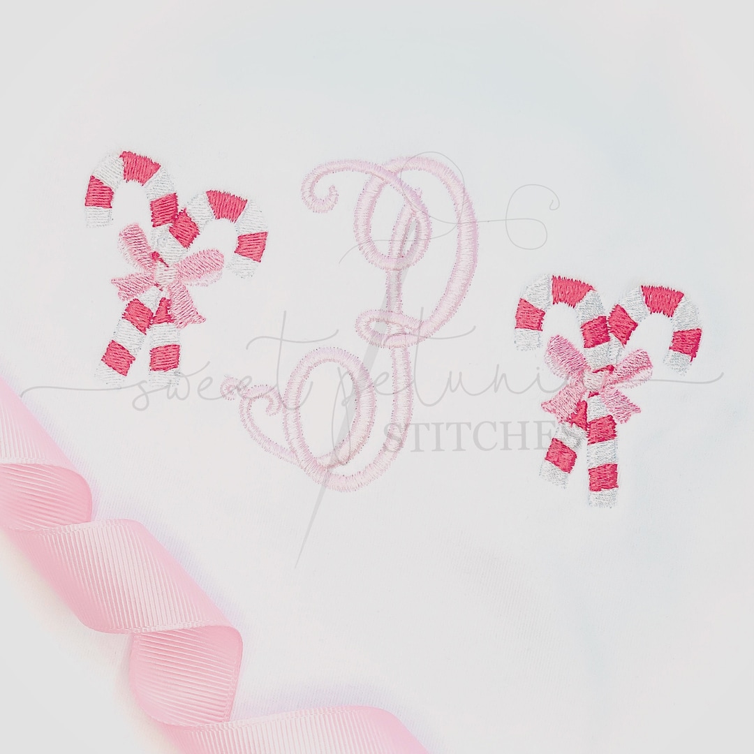Pink Christmas Candy Cane Christmas Candy Christmas Treats Monogram ...