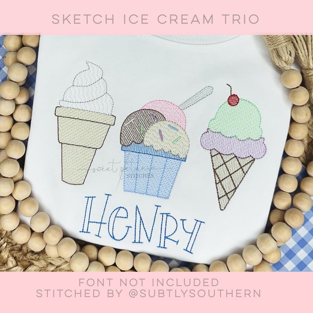 Ice Cream Trio Summer Sweet Treat Ice Cream Cup Vanilla Chocolate ...