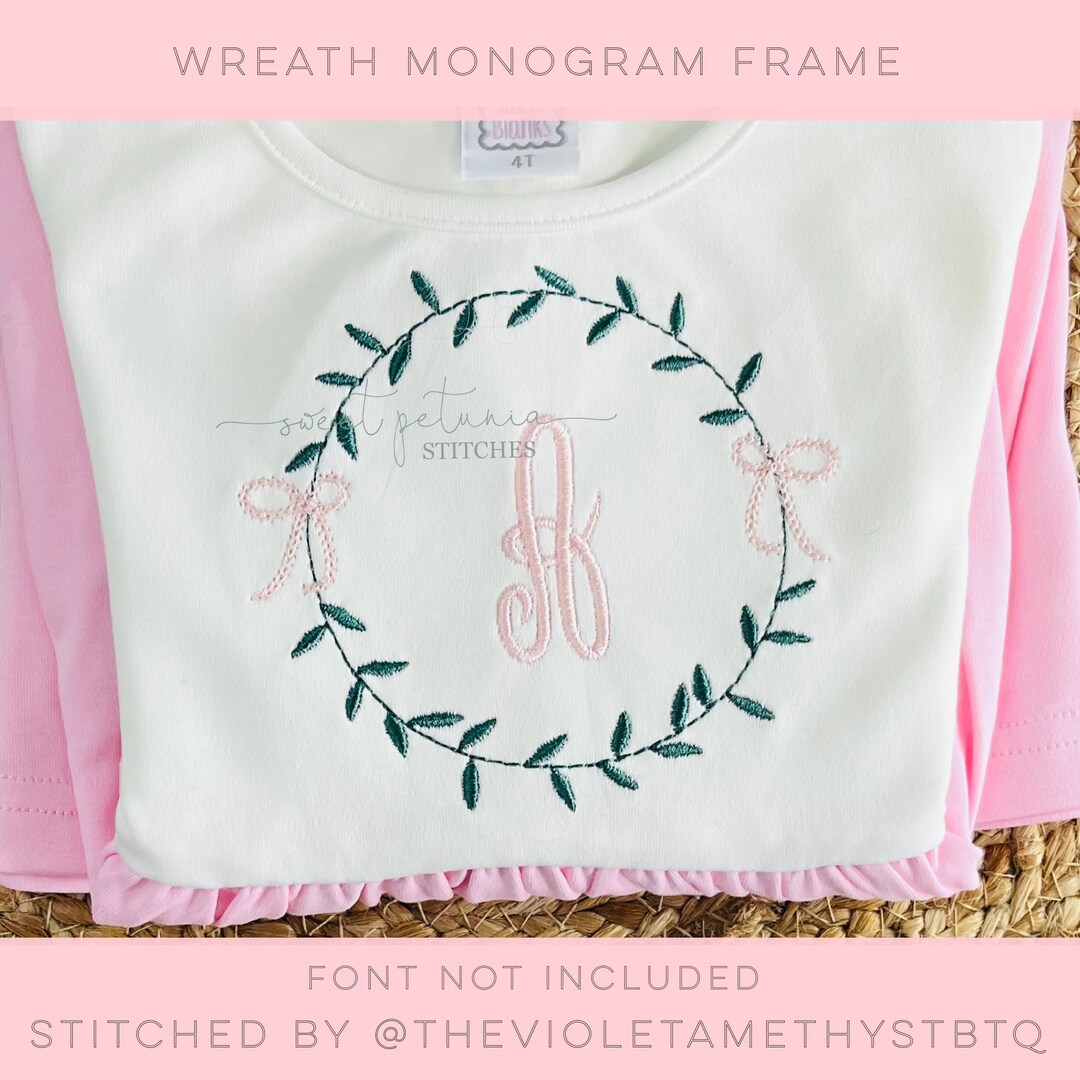 Fresh Wreath Greenery Boxwood Wreath Monogram Frame Bow Sash Wreath ...