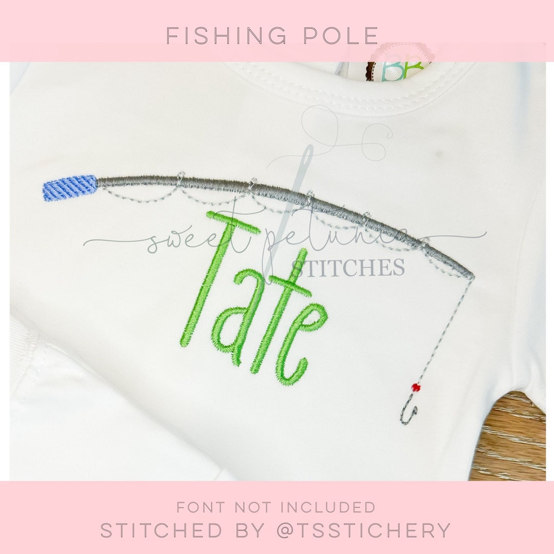 Fishing Pole Rod Reel Gone Fishing Frame Fishing Rod Boys Monogram ...